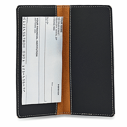 Initial Monogram Black Checkbook Cover