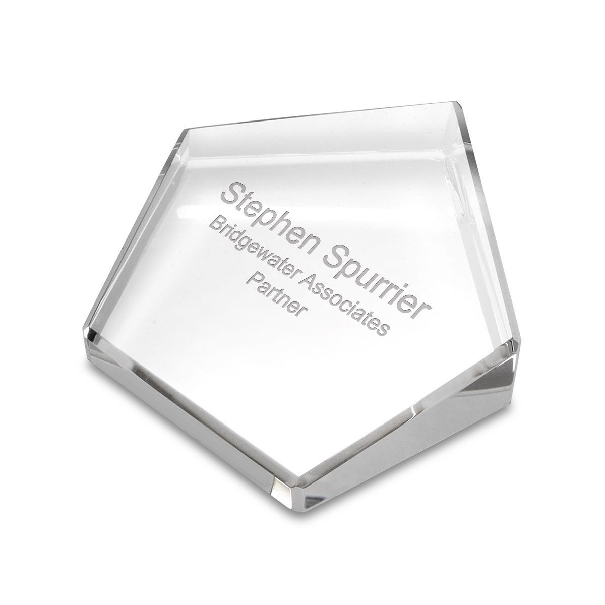 Laser Engraved Five Sided Paperweight & Desktop Award