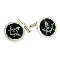 Green Level Rhodium Plated Silver Cufflinks - Executive Gift Shoppe