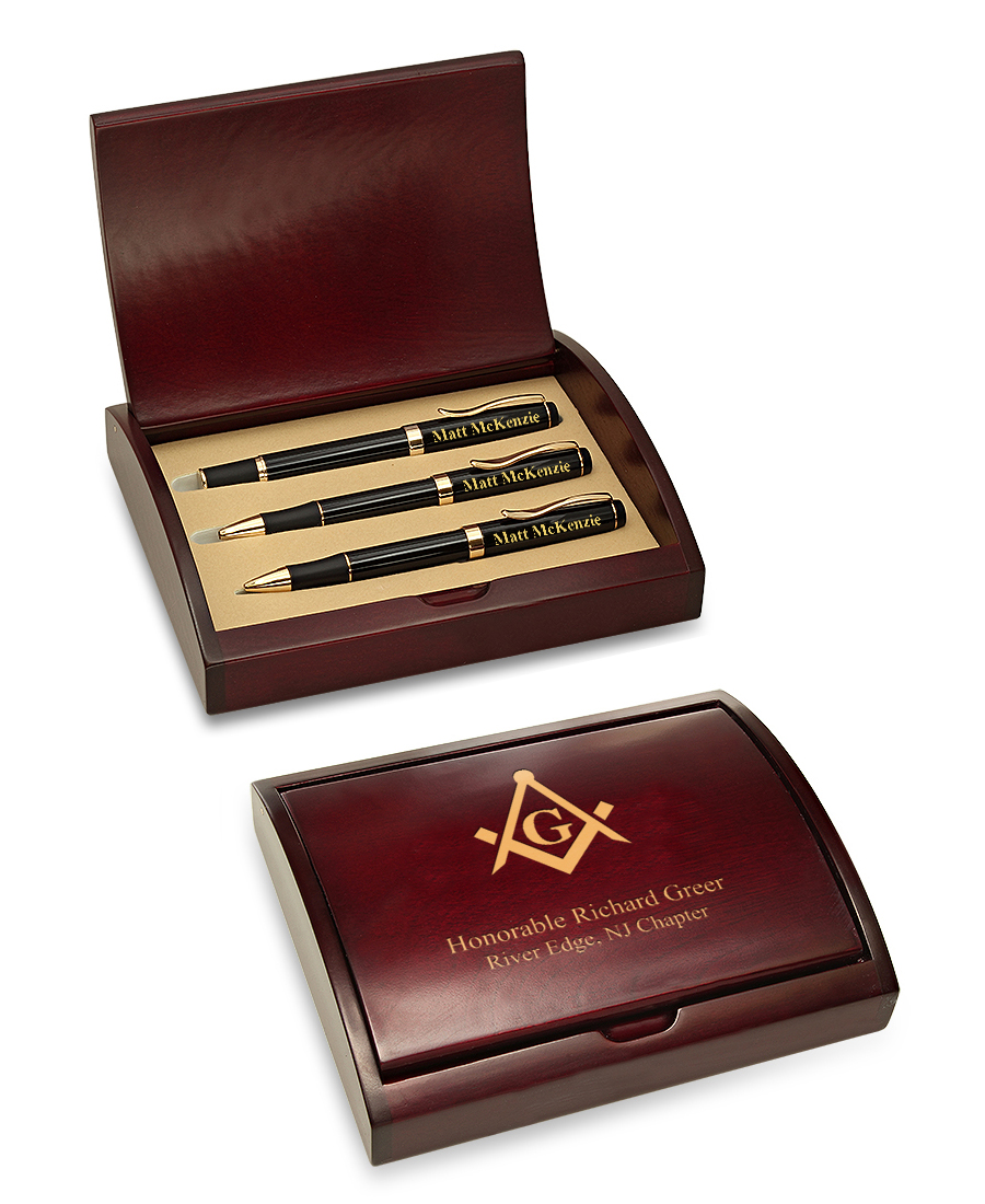 Masonic Three Piece Pen & Pencil Gift Set