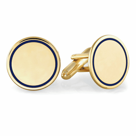 Navy Collection Gold Plated Monogrammed Cufflinks - Executive Gift Shoppe