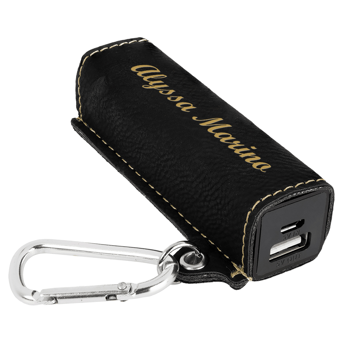 Personalized Black & Gold USB Power Bank - Executive Gift Shoppe
