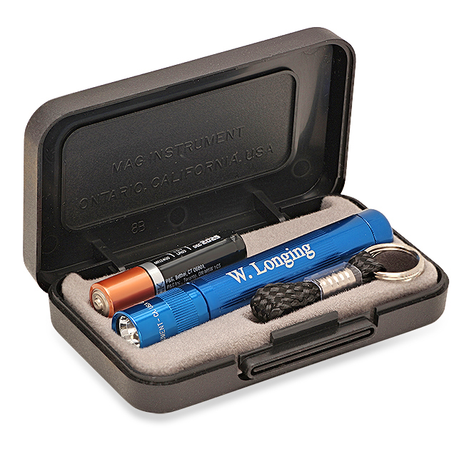 Personalized Blue Maglite Solitaire Gift Set - Executive Gift Shoppe