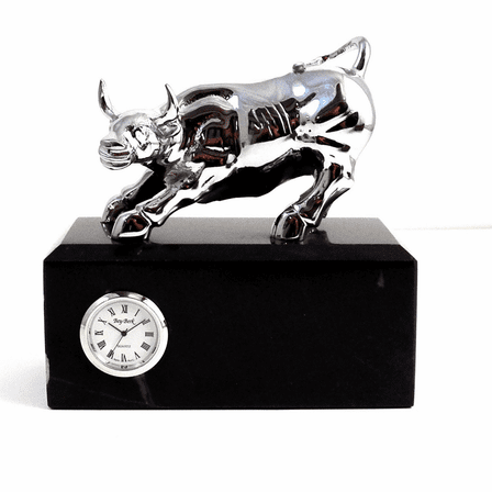 Personalized Bull Desk Clock - Executive Gift Shoppe