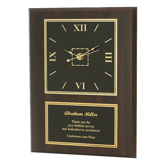 Personalized Cherry Plaque With Clock - Executive Gift Shoppe
