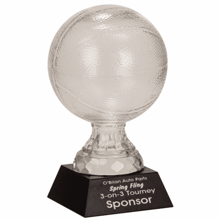 Personalized Crystal basketball Award - Executive Gift Shoppe