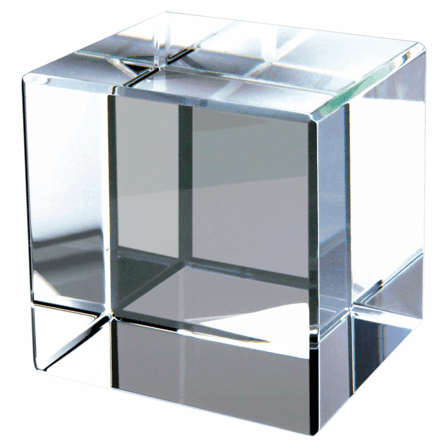 Personalized Crystal Cube Paper Weight - 2" x 2"