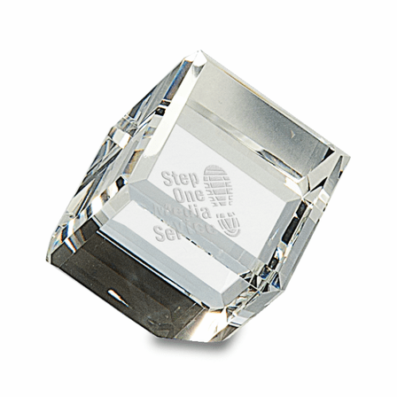 Personalized Crystal Cube Paper Weight - Executive Gift Shoppe