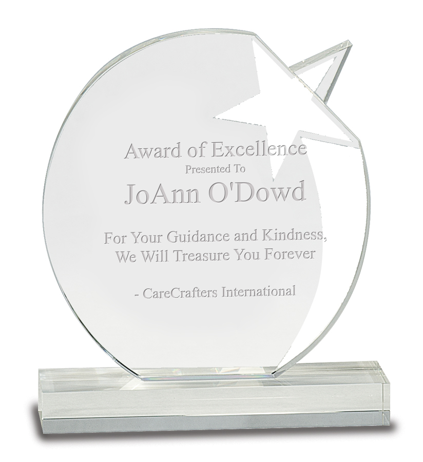 Personalized Crystal Star Award - Executive Gift Shoppe