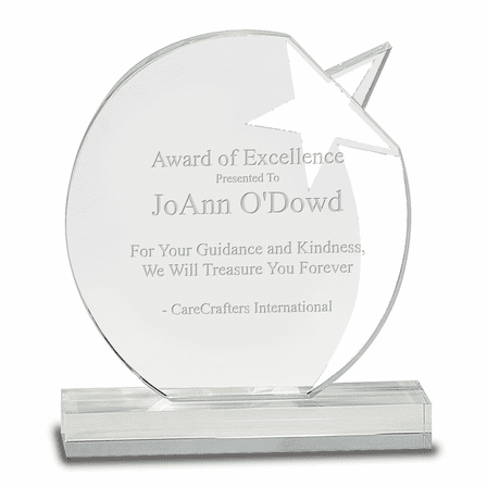 Personalized Crystal Star Award - Executive Gift Shoppe