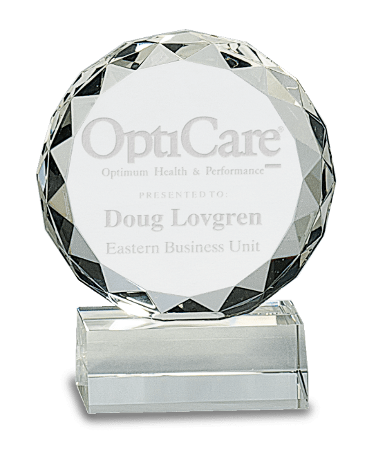 Personalized Faceted Crystal Desk Plaque - Executive Gift Shoppe