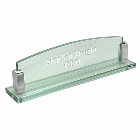 Personalized Glass Desktop Name Plate - Executive Gift Shoppe