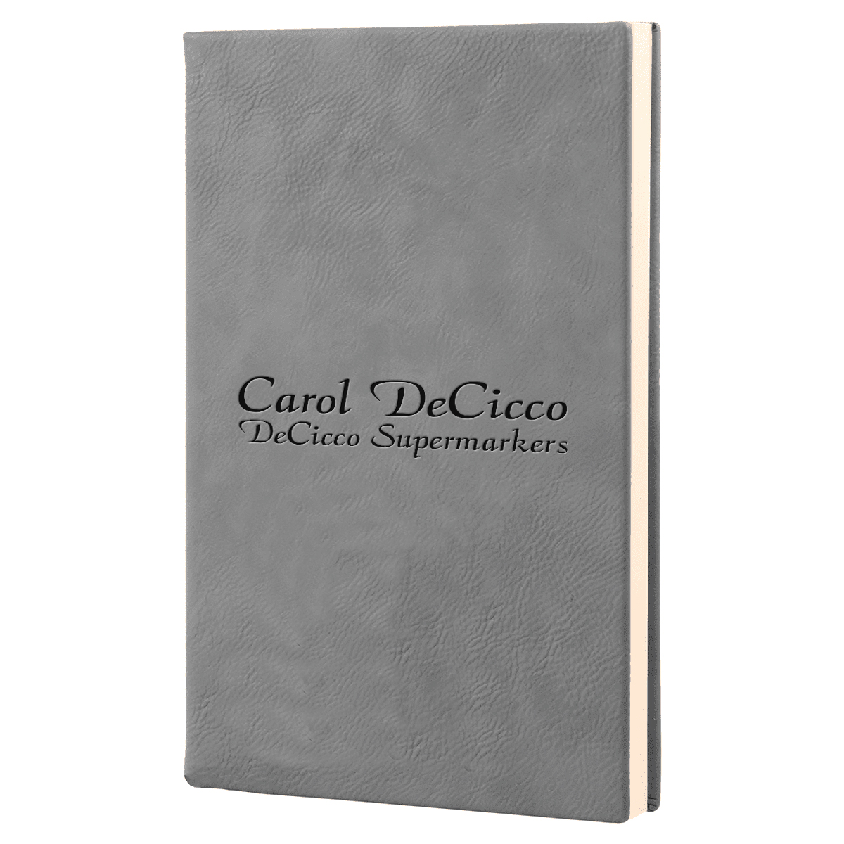 Personalized Gray Journal with Black Satin Bookmark - Executive Gift Shoppe