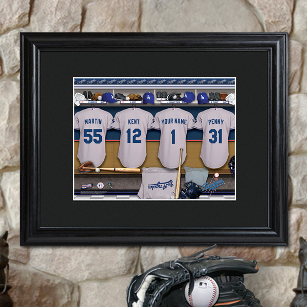 Personalized MLB Locker Room Print with Wood Frame - Executive Gift Shoppe