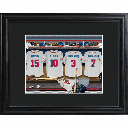 Personalized MLB Locker Room Print with Wood Frame - Executive Gift Shoppe