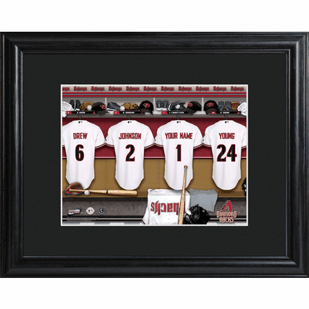 Personalized MLB Locker Room Print with Wood Frame - Executive Gift Shoppe