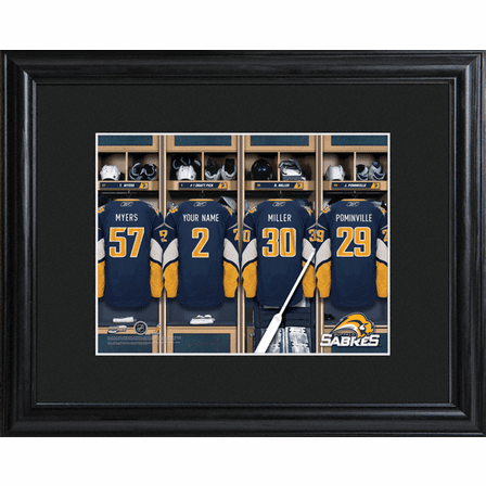 Personalized NHL Locker Room Print with Wood Frame - Executive Gift Shoppe