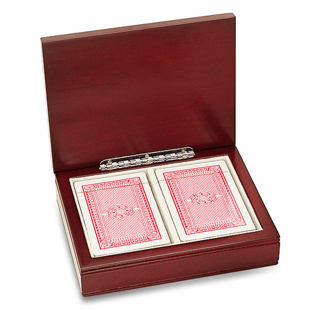 Personalized Rosewood Finish Playing Card Box - Executive Gift Shoppe