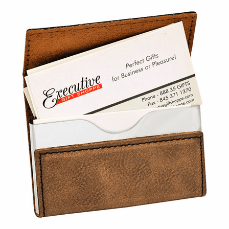 Personalized Rustic Brown & Gold Business Card Case