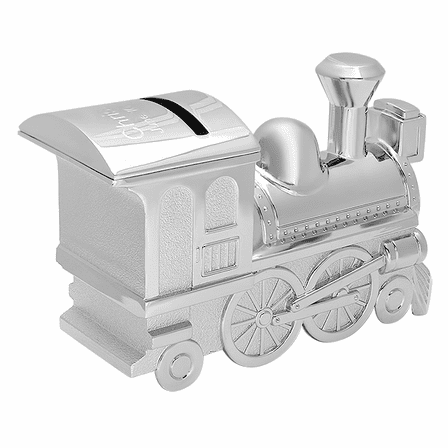 Personalized Silver Plated Train Bank - Executive Gift Shoppe
