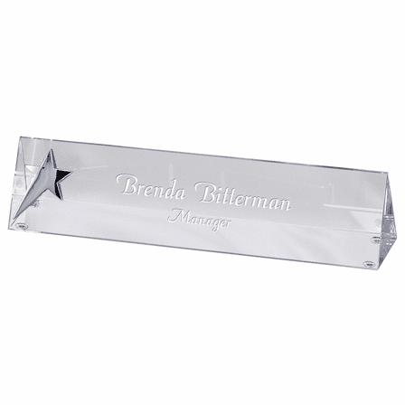 Personalized Star Crystal Desktop Name Plate - Executive Gift Shoppe
