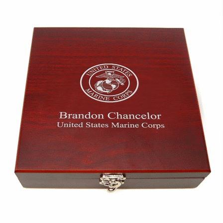 Personalized US Marines Flask & Gaming Set - Executive Gift Shoppe