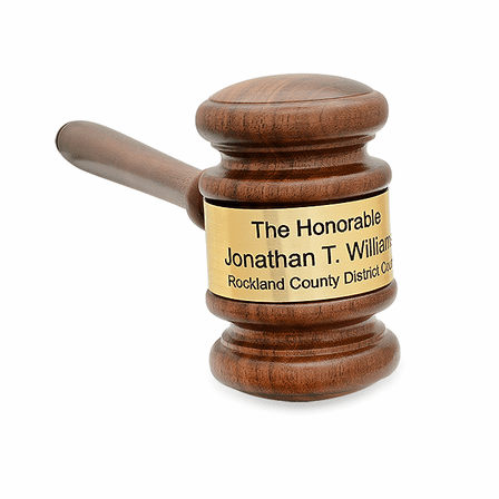 Personalized Wooden Gavel With Gold Band & Sounding Board - Executive ...