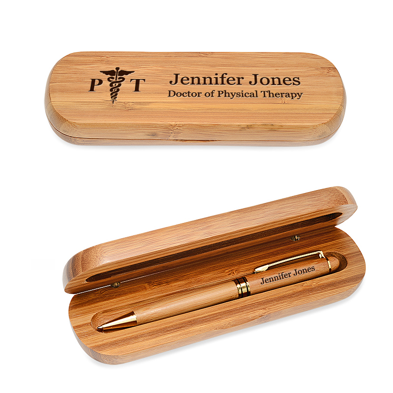 Physical Therapist Theme Bamboo Pen and Box Set