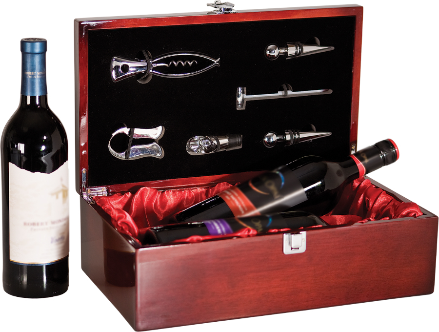 Personalized Double Bottle Wine Presentation Box - Executive Gift Shoppe