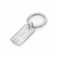 Engine Turned Sterling Silver Engravable Key Chain - Executive Gift Shoppe