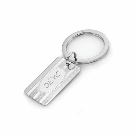 Pinstripe Collection Sterling Silver Key Ring - Executive Gift Shoppe