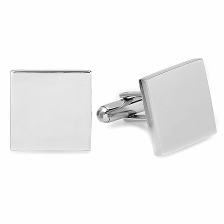 Polished Silver Square Block Cufflinks - Executive Gift Shoppe