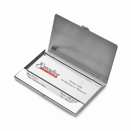 Polished Stainless Steel Business Card Holder - Executive Gift Shoppe