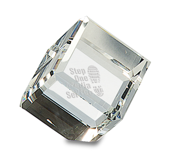 Personalized Crystal Cube Paper Weight - Executive Gift Shoppe