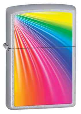 Rainbow Satin Chrome Zippo Lighter - ID# Z277 - Executive Gift Shoppe