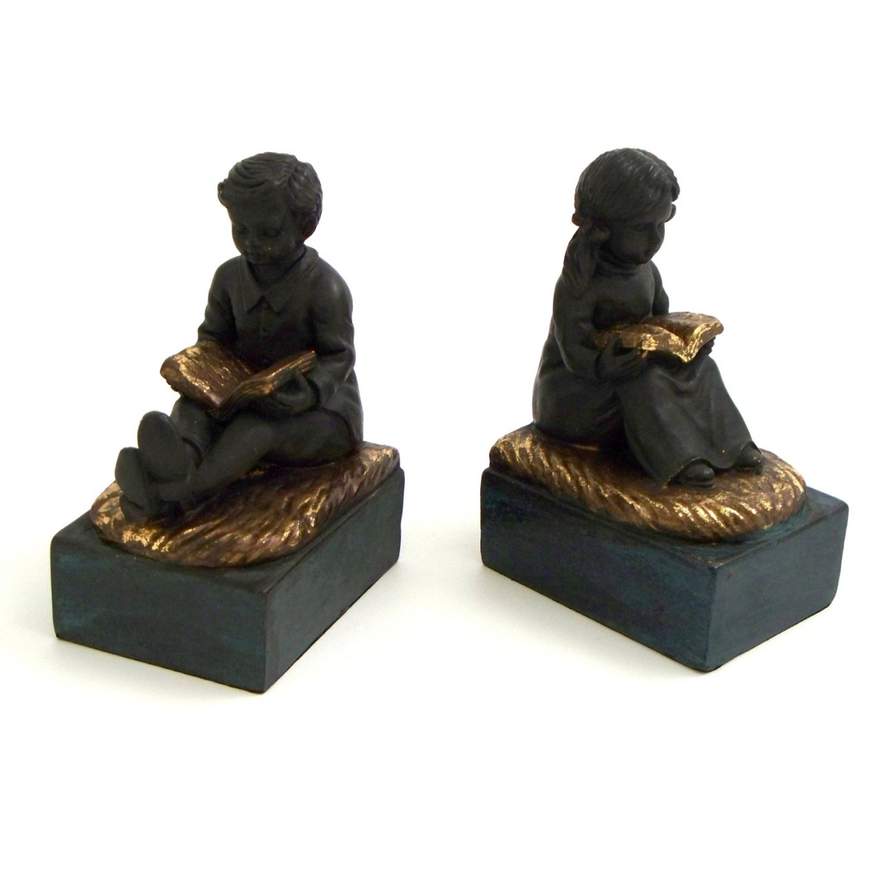 Reading Boy & Girl Bookends - Executive Gift Shoppe
