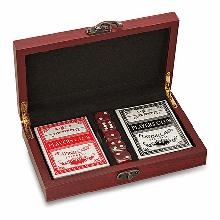 Personalized Rosewood Cards & Dice Set - Executive Gift Shoppe