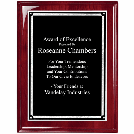 Rosewood Plaque With Florentine Engraving Plate - RP132 - Executive ...