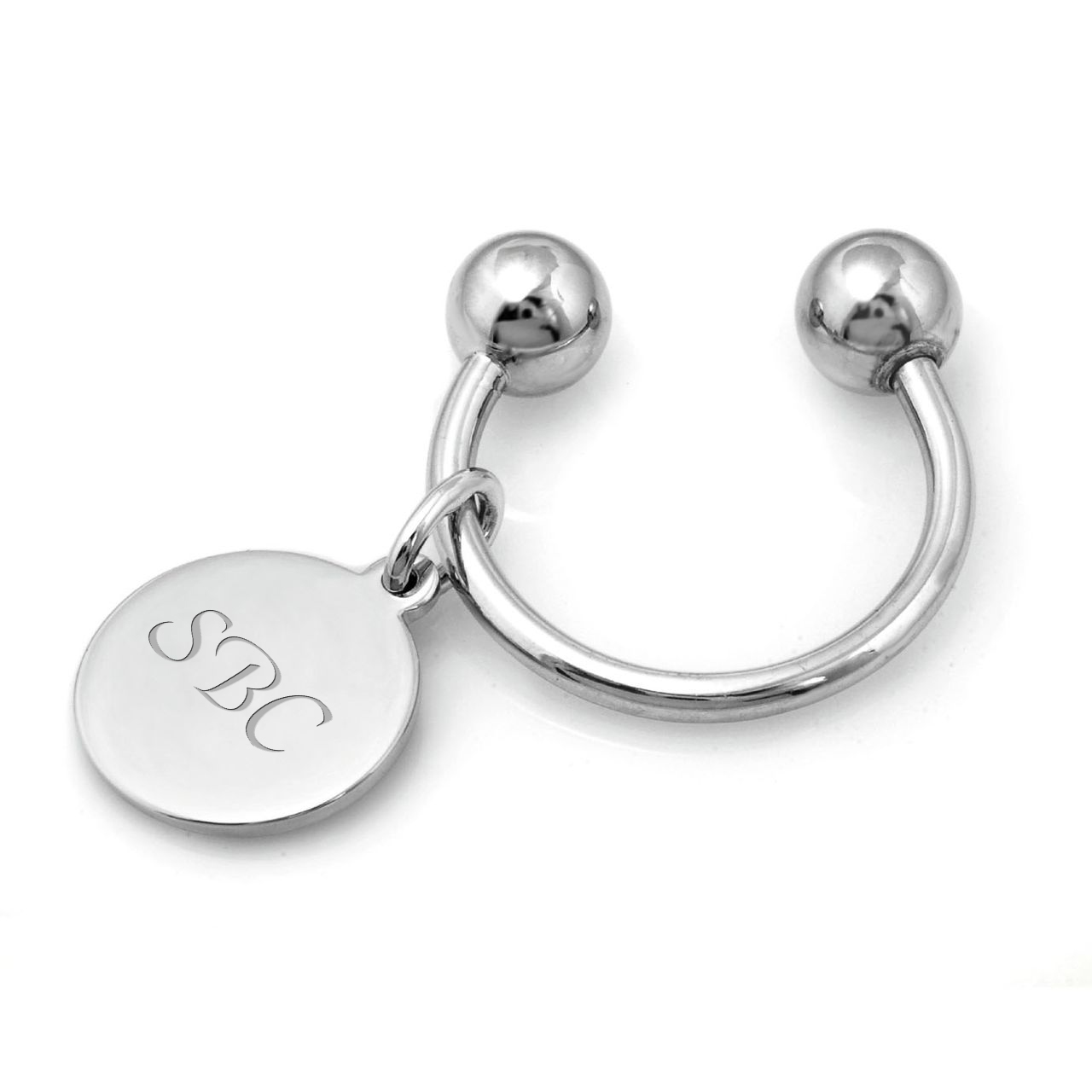 Screw Ball Sterling Silver Engravable Key Ring - Executive Gift Shoppe