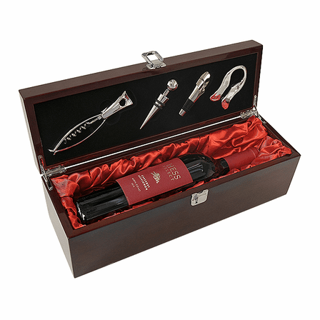Script Monogram Single Bottle Wine Presentation Box with Tools ...