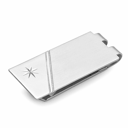 SilverStarburst Spring Loaded Money Clip - Executive Gift Shoppe