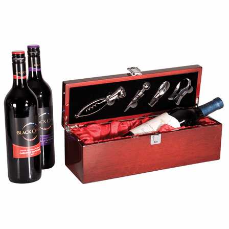Split Monogram Single Bottle Wine Presentation Box with Tools ...