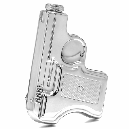 Stainless Steel Pistol Flask With Holster - Executive Gift Shoppe
