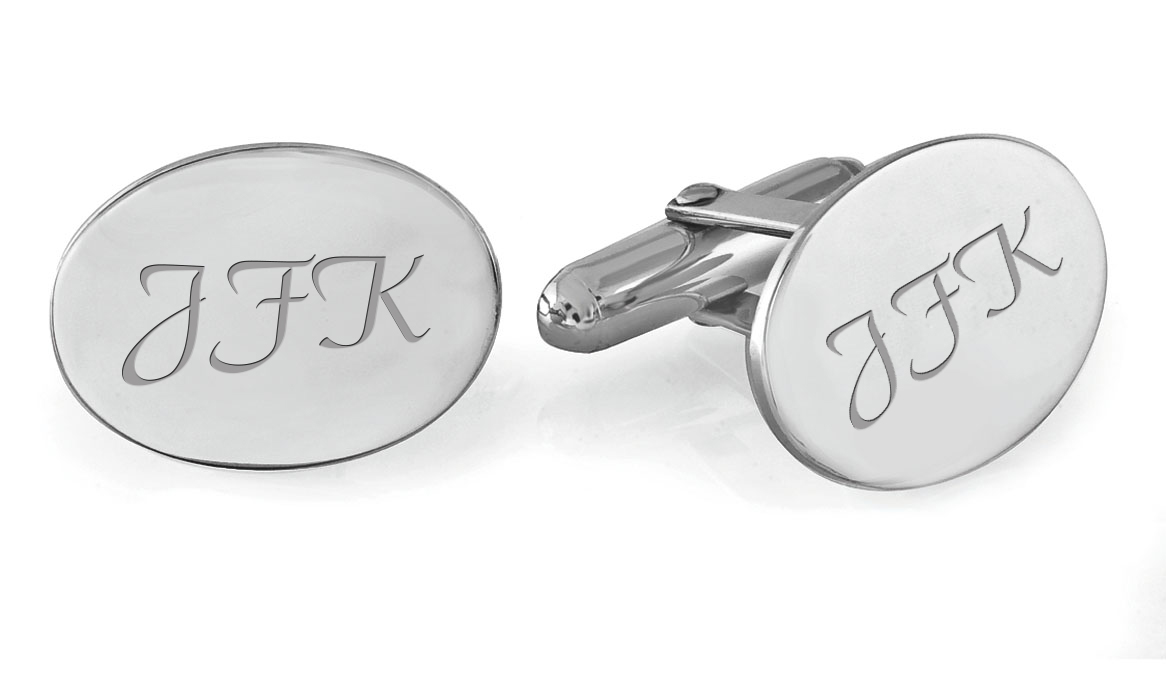 Sterling Silver Oval Engravable Cufflinks - Executive Gift Shoppe