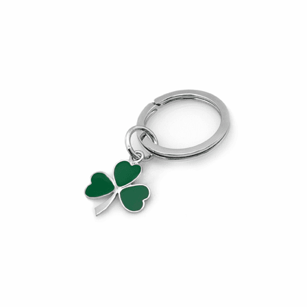 Sterling Silver & Green Lacquer Shamrock Design Key Ring - Executive ...