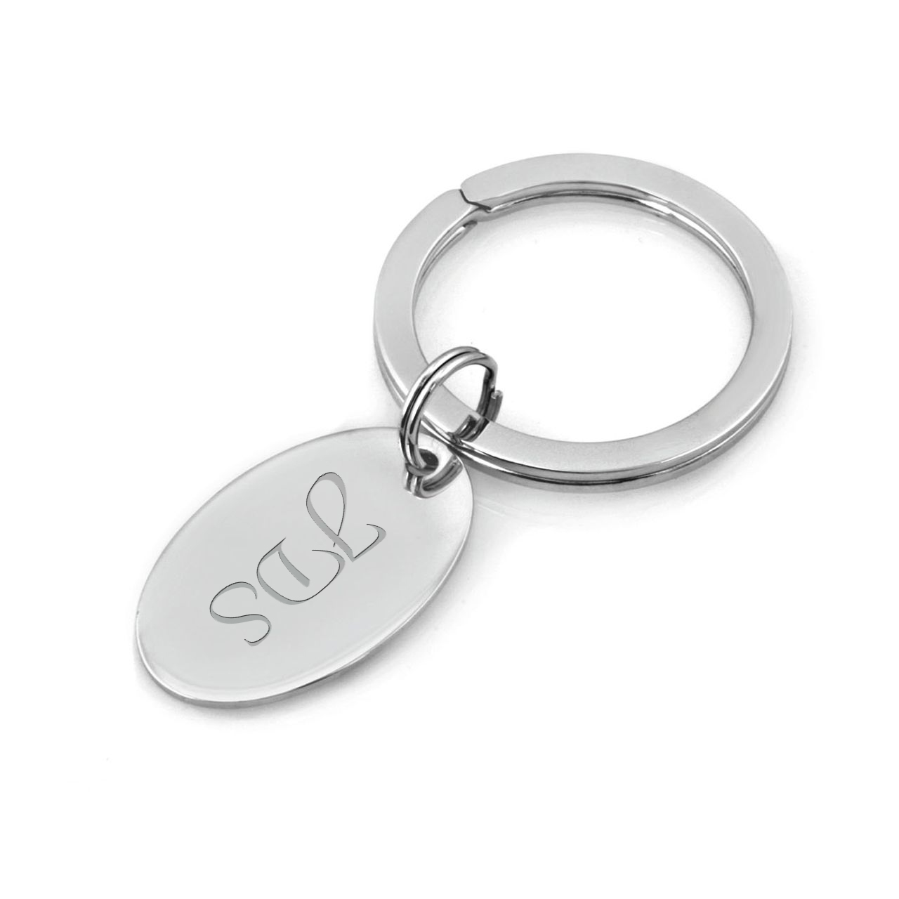 Tag Collection Sterling Silver Oval Key Ring - Executive Gift Shoppe