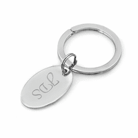 Engine Turned Sterling Silver Engravable Key Chain - Executive Gift Shoppe
