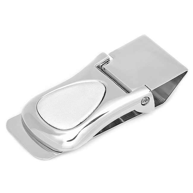 Tear Drop Engraved Hinged Money Clip - Executive Gift Shoppe