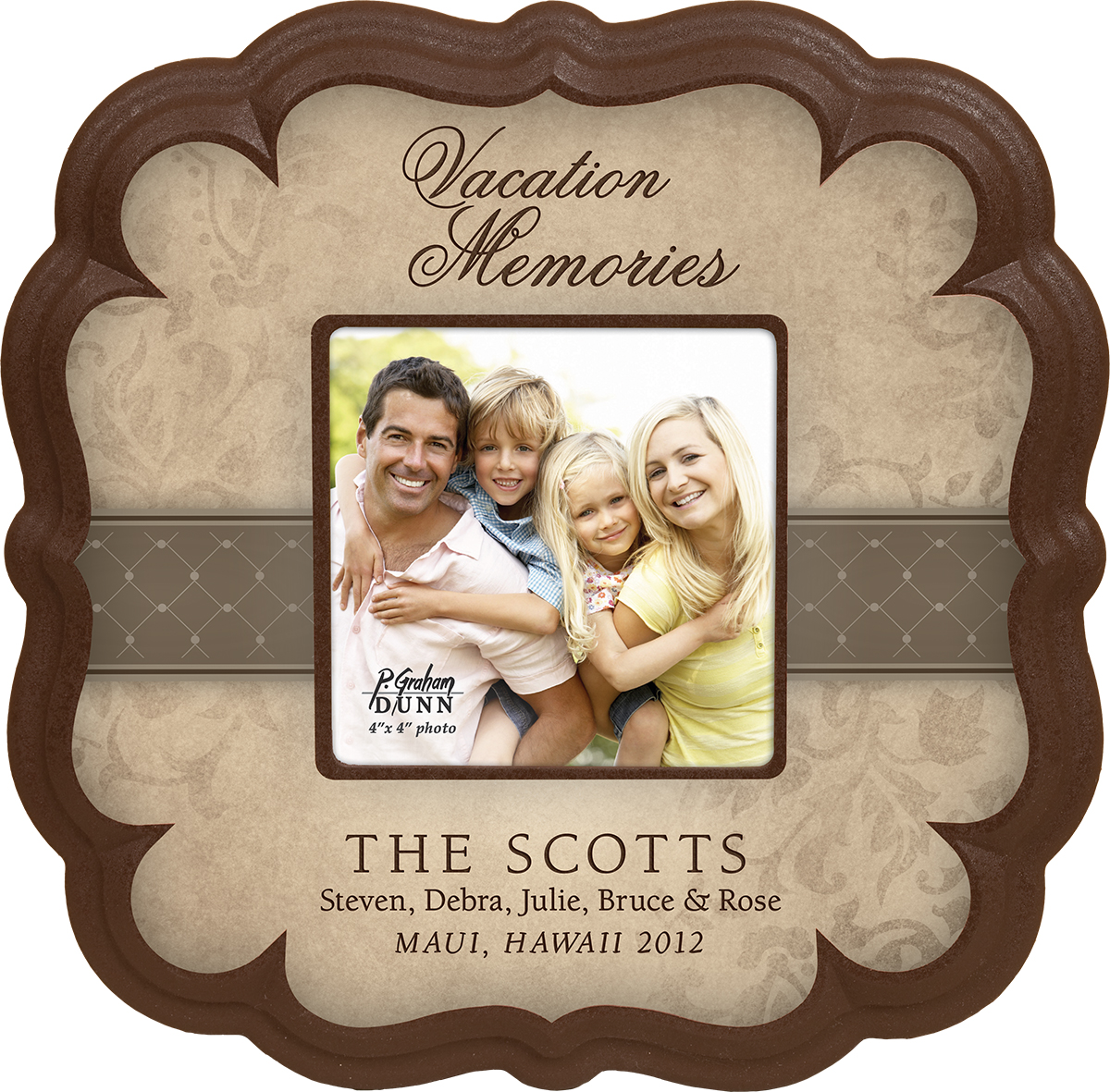 Vacation Memories Personalized 4" x 4" Picture Frame - Executive Gift ...