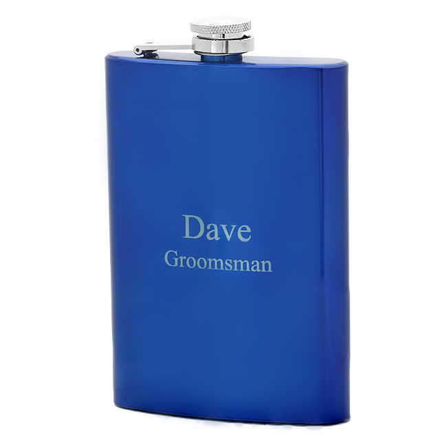 Vibrant Blue Personalized Flask - Executive Gift Shoppe